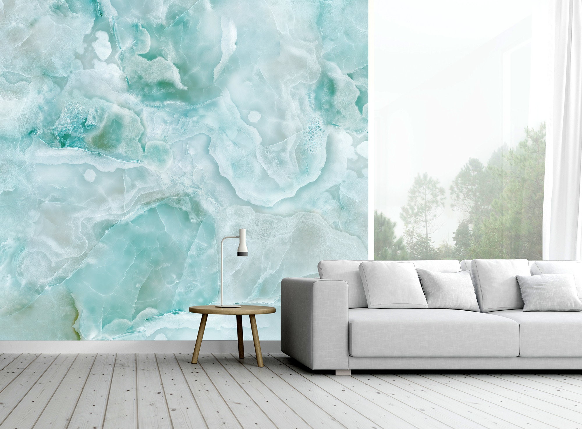 Blue Crystal Marble Stone Wallpaper Peel & Stick Self - Etsy