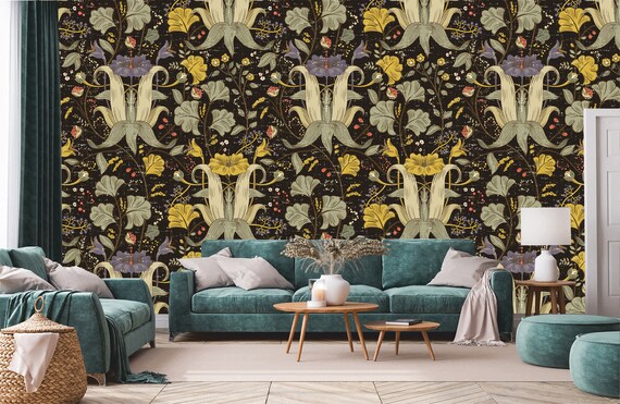 Victoriaans Bloemenbehang Abstract Achtergrond Luxe Beige En Goud