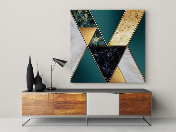 Geometric Pattern With Triangles and Parallelograms Canvas | Etsy