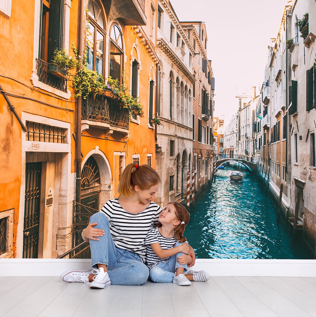 Romantic Italy Venice Illustration Wallpaper, Beautiful Old Hause and ...