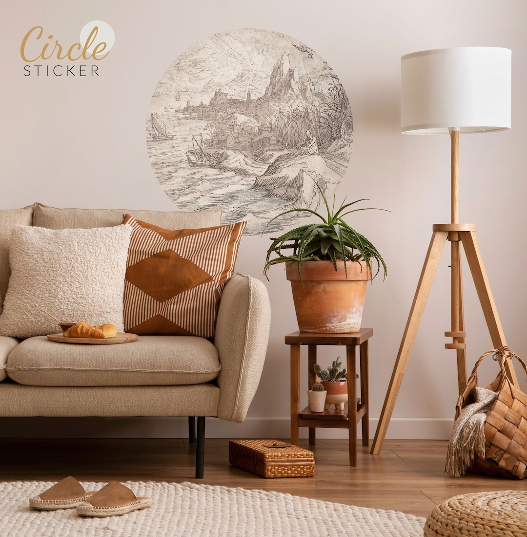 Coast Sticker, Vintage Decal, Scenic Landscape Sticker, Room Wall Decor ...