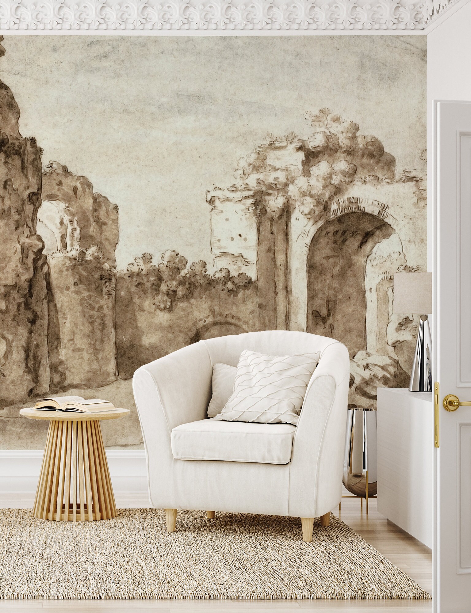 Vintage Ancient Ruins Wallpaper Mural, Peel and Stick or Non Adhesive ...