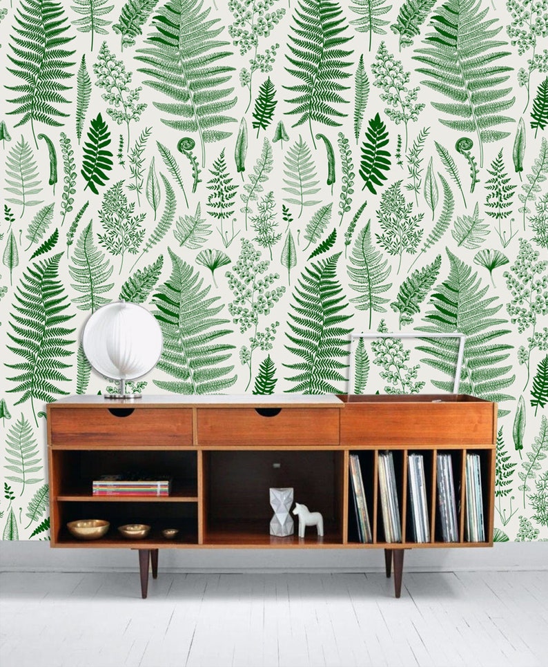 Wild leaf wallpaper home decor wall decal removable peel | Etsy