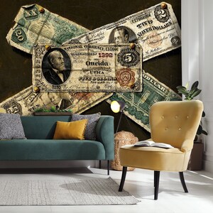 Vintage Dollars Photo Wallpaper | Peel and Stick (self Adhesive) or Non ...