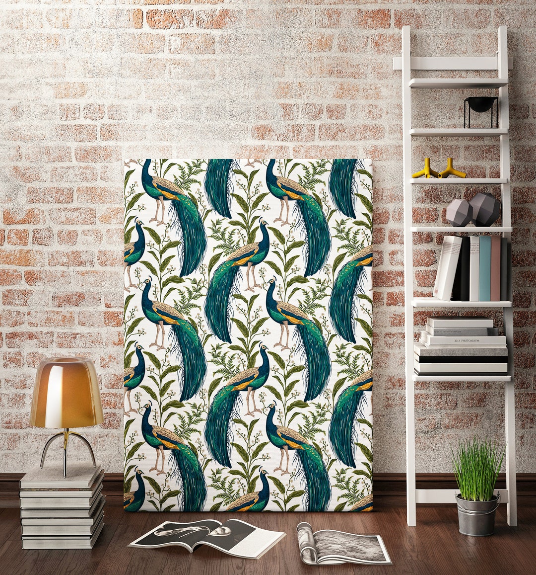 Peacock Canvas Print, Botanical Wall Art, Modern Decor (FOR SELF ...