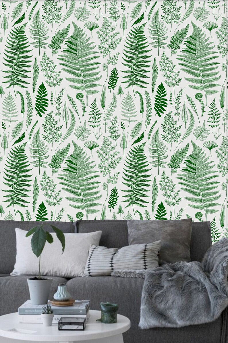 Wild leaf wallpaper home decor wall decal removable peel | Etsy