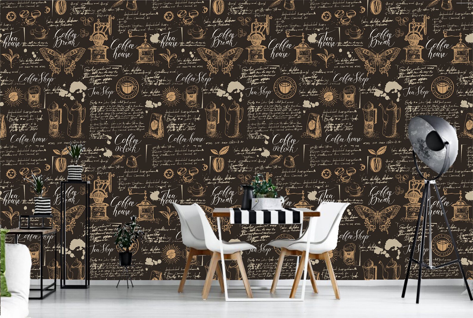 Tea and Coffee Wallpaper Retro Style Self-adhesive - Etsy
