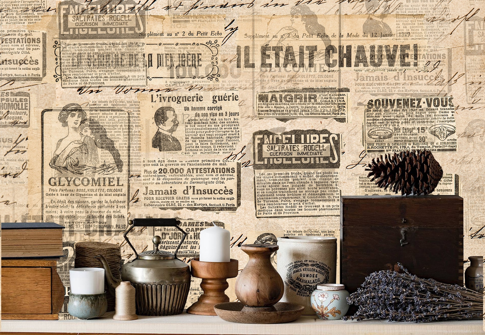 Creative Vintage Wallpaper Newspaper Strips Self-adhesive - Etsy