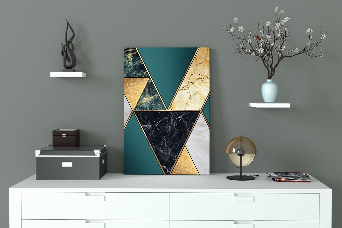 Geometric Pattern With Triangles and Parallelograms Canvas - Etsy