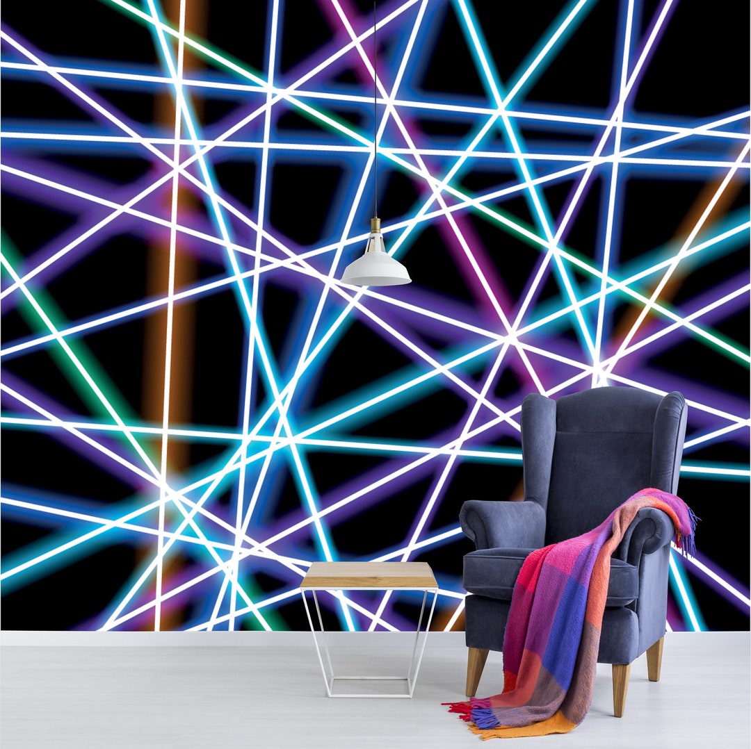 Dark Abstract Wallpaper With Colorful Neon Glowing Lines | Self ...