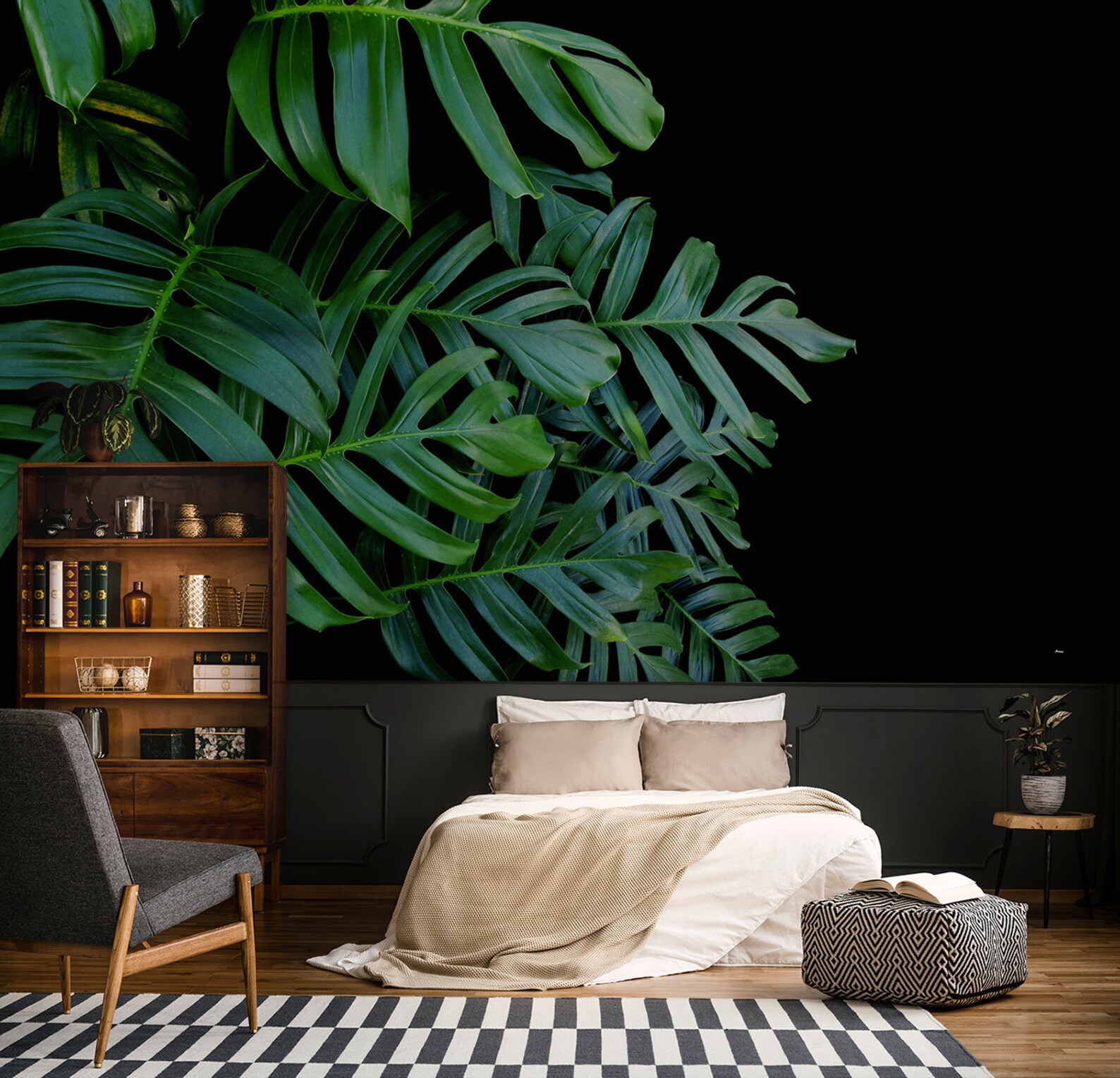 Green Leaves Monstera Muralprint Paintinghome Decorwall - Etsy