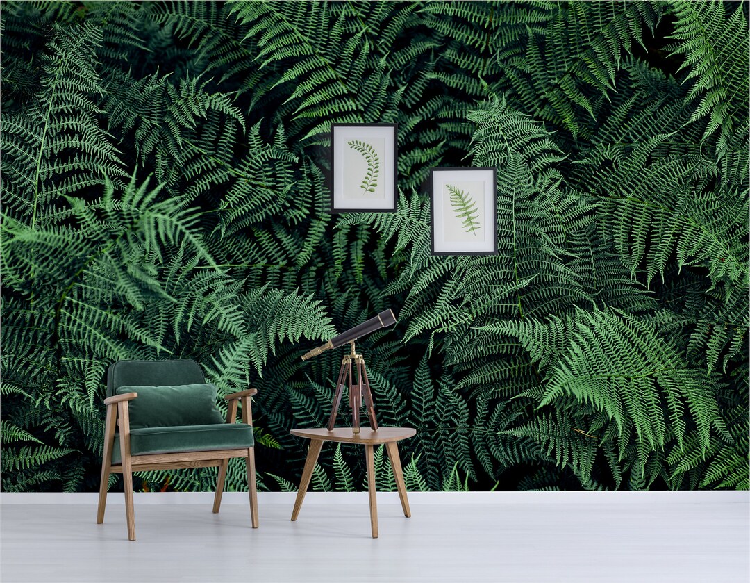 Fern Leaf Wallpaper, Jungle Mural, Botanical Motive | Self-adhesive ...