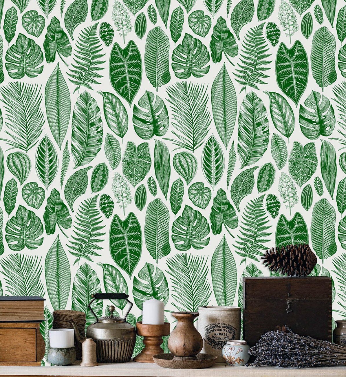 Botanical Wallpaper Home Decor Wall Decal Removable Peel - Etsy