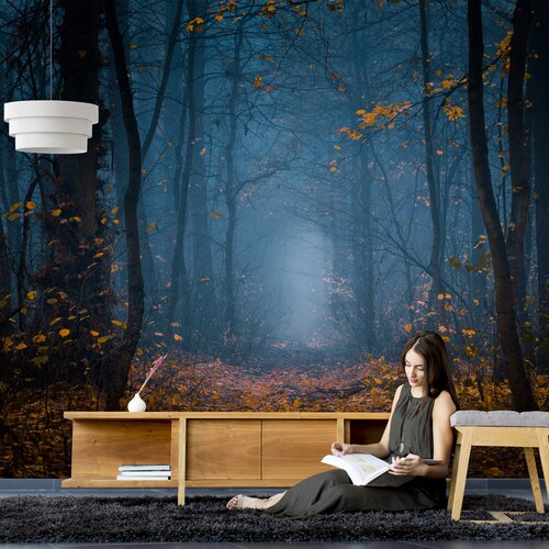 Autumn Forest Wall Mural Peel N Stick Nature Wallpaper Office - Etsy