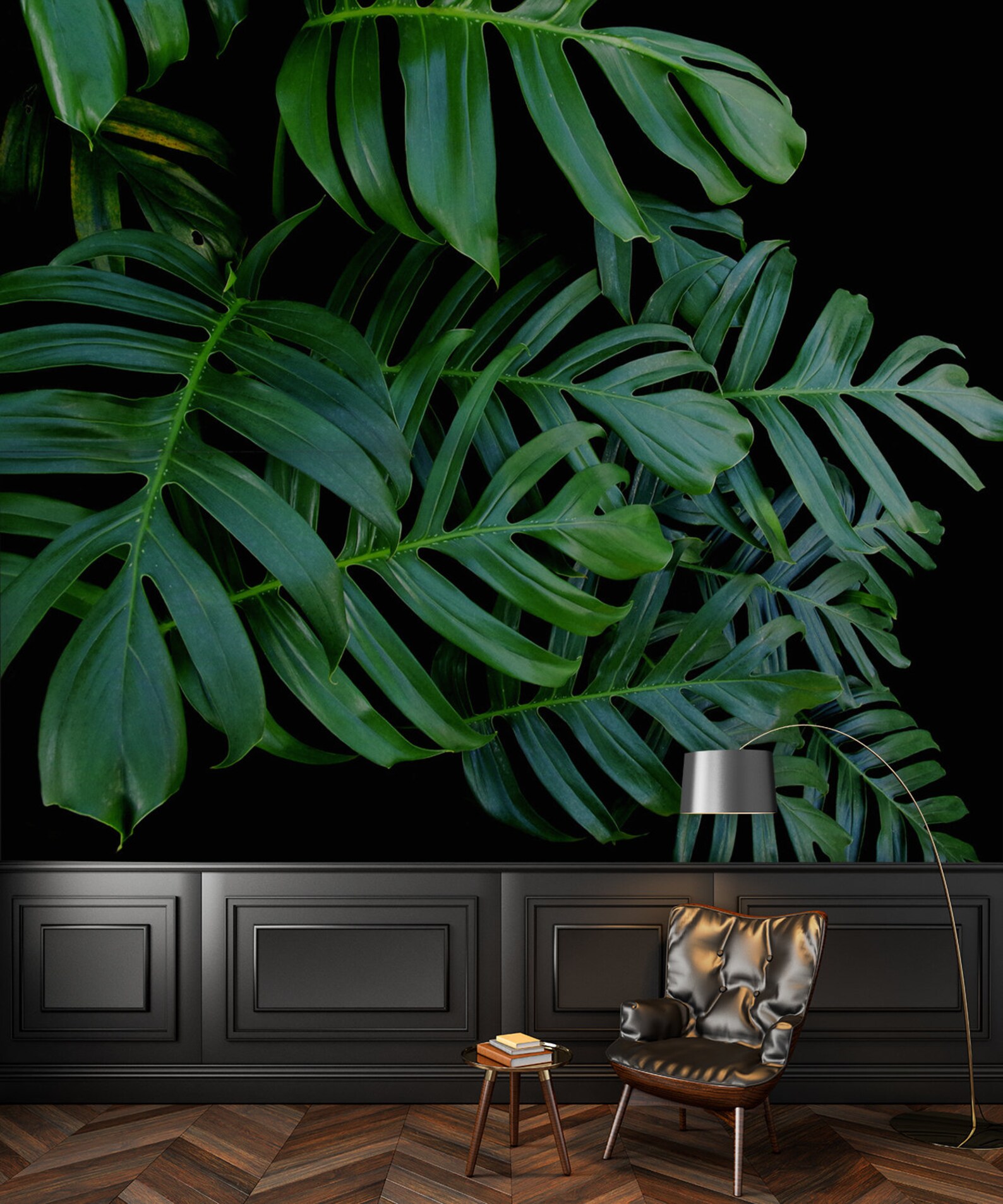 Groene bladeren Monstera muurschildering print schilderij | Etsy