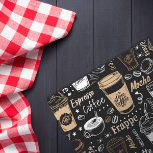 Coffee Bar Wallpaper, Dark Mural, Restaurant and Kitchen Wall Decor ...