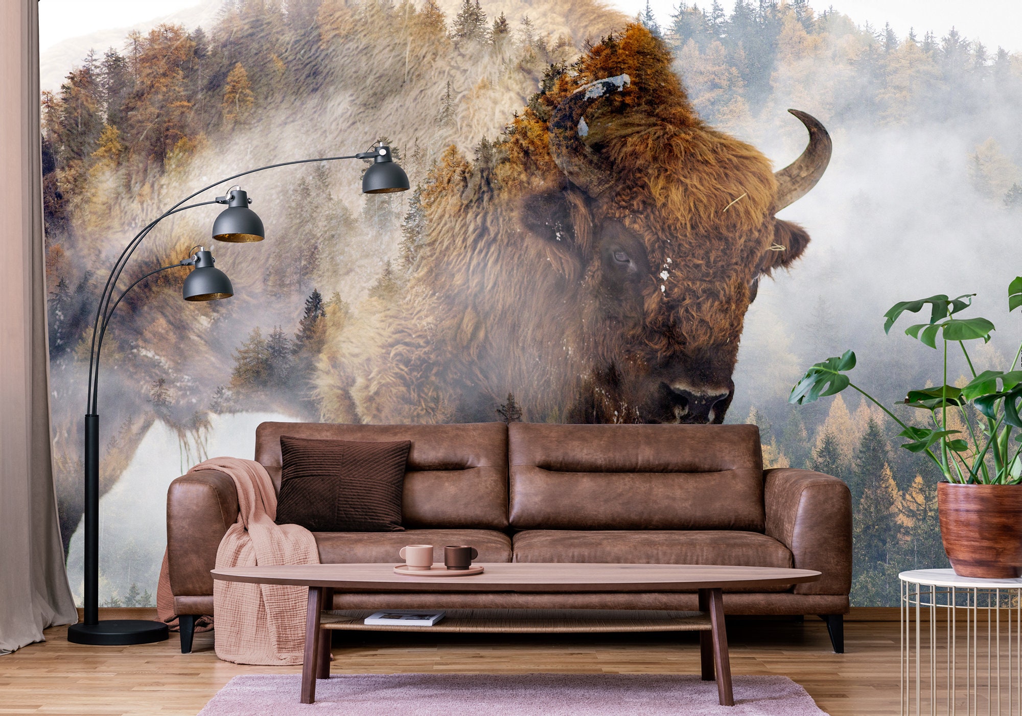 Bison Wall Mural Animal Wallpaper Self-adhesive Removable - Etsy