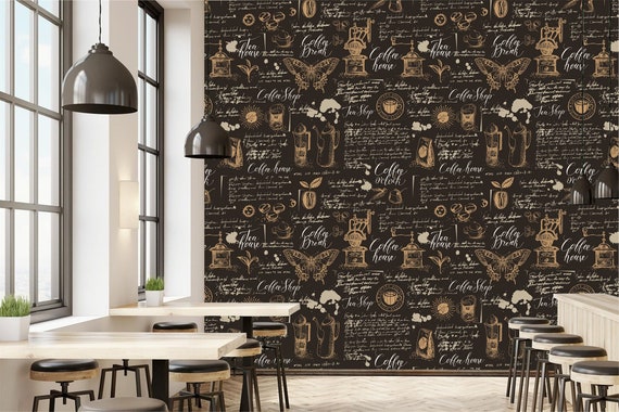 Tea and Coffee Wallpaper Retro Style Self-adhesive - Etsy