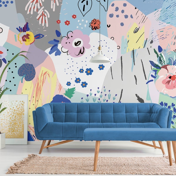 Kids Abstract Wallpaper - Etsy