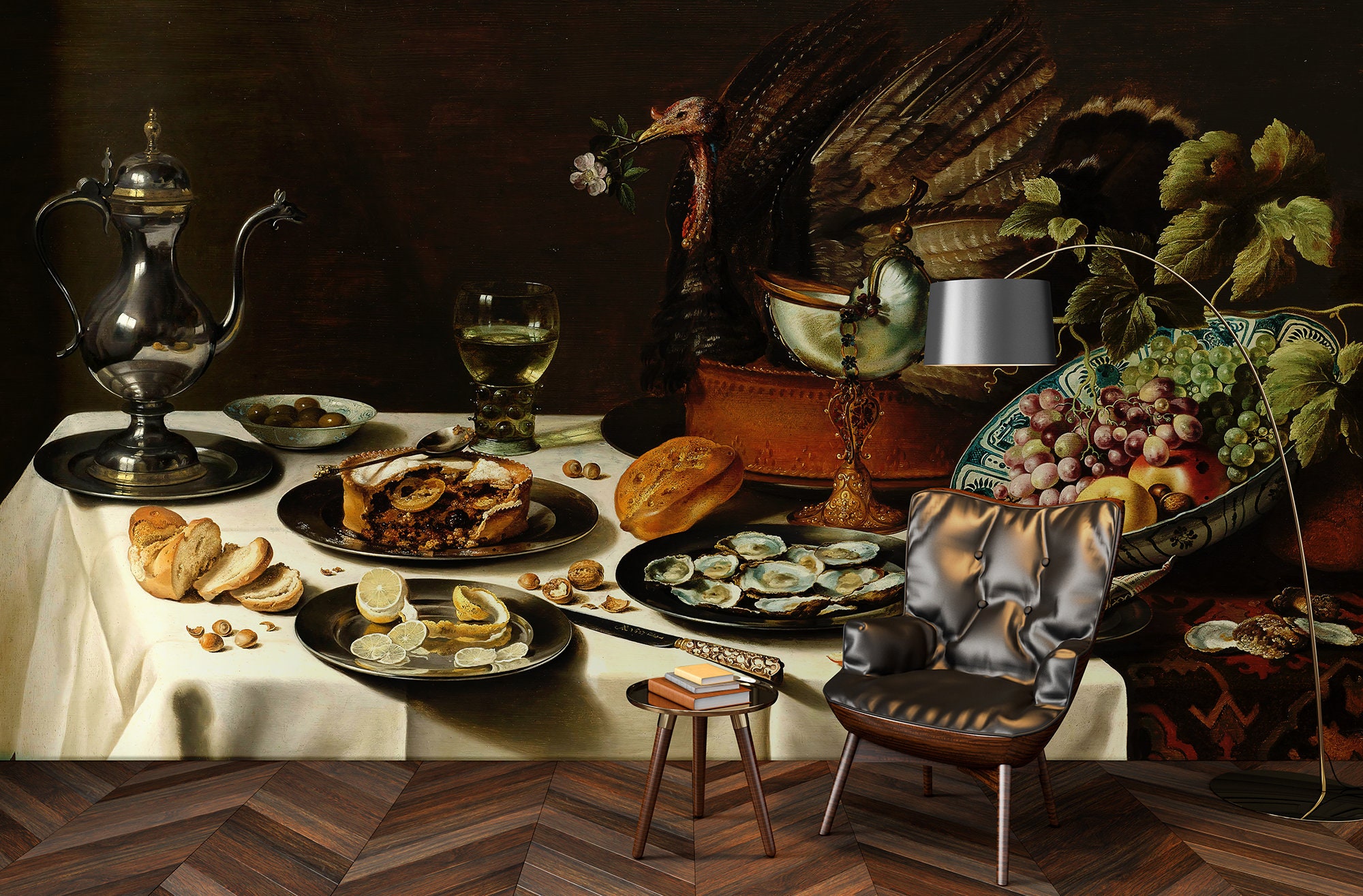 Still Life Dining Table and Turkey Photo Wallpaper Peel & - Etsy