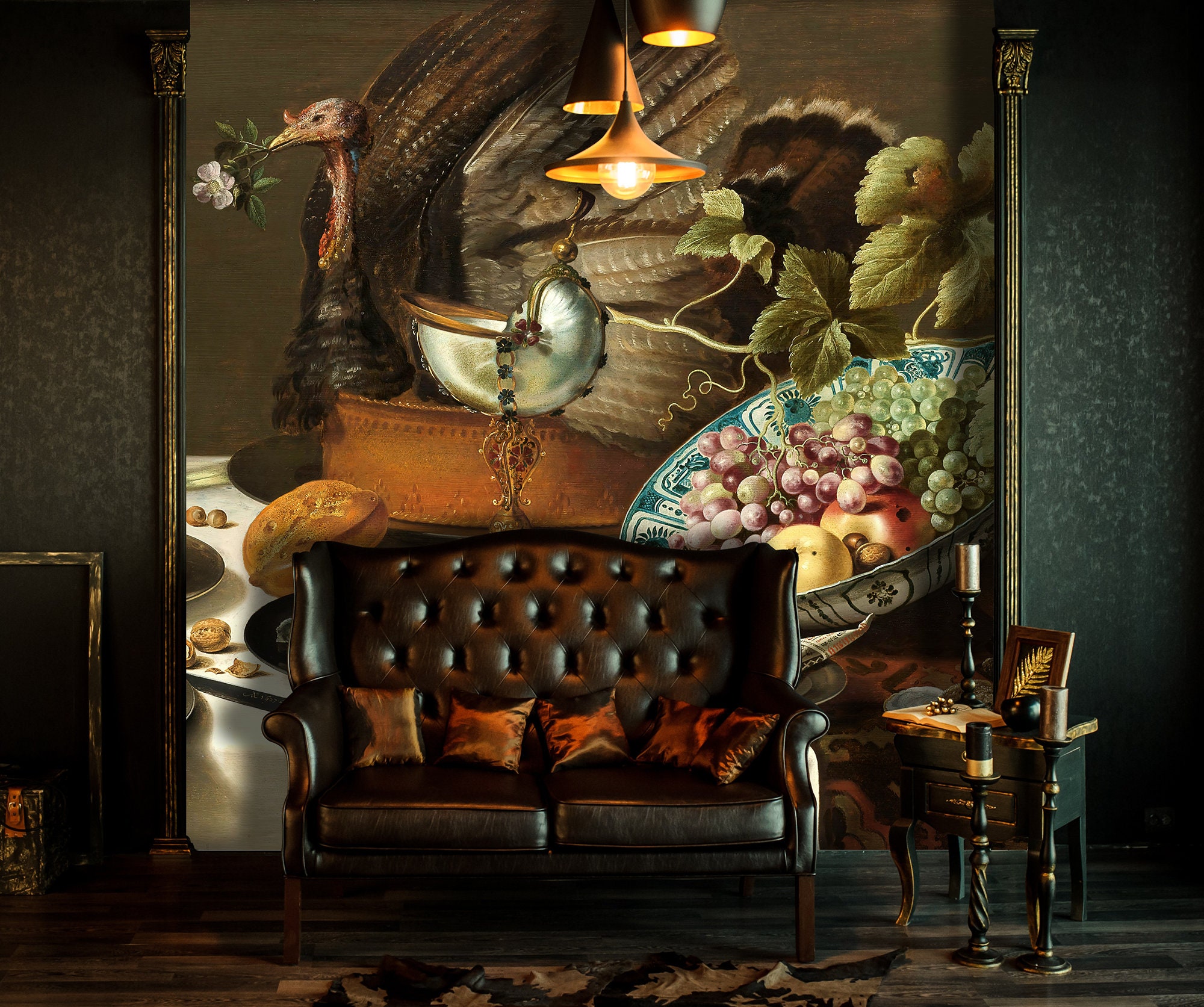 Still Life Dining Table and Turkey Photo Wallpaper Peel & - Etsy