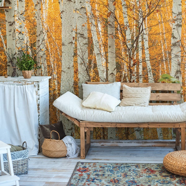 Birch Tree Wall Mural - Etsy