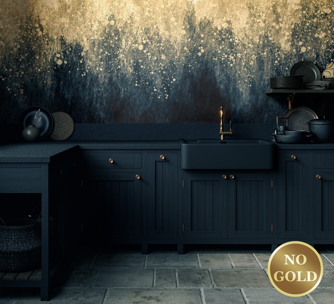 Dark and Yellow Matte Abstract Wallpaper Self-adhesive - Etsy UK