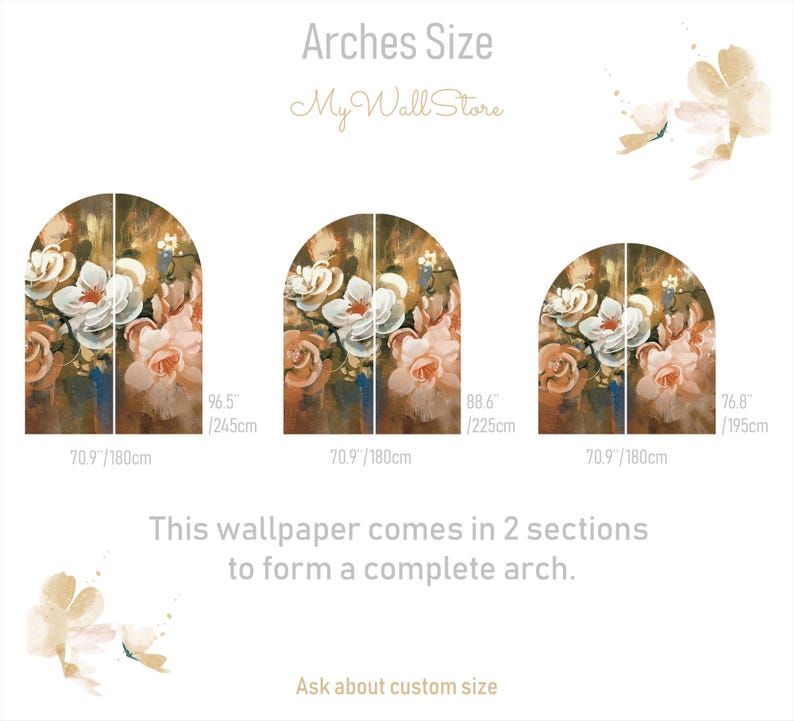 Colorful Abstract Flower Arch Sticker, Peel and Stick Wallpaper, Arch ...