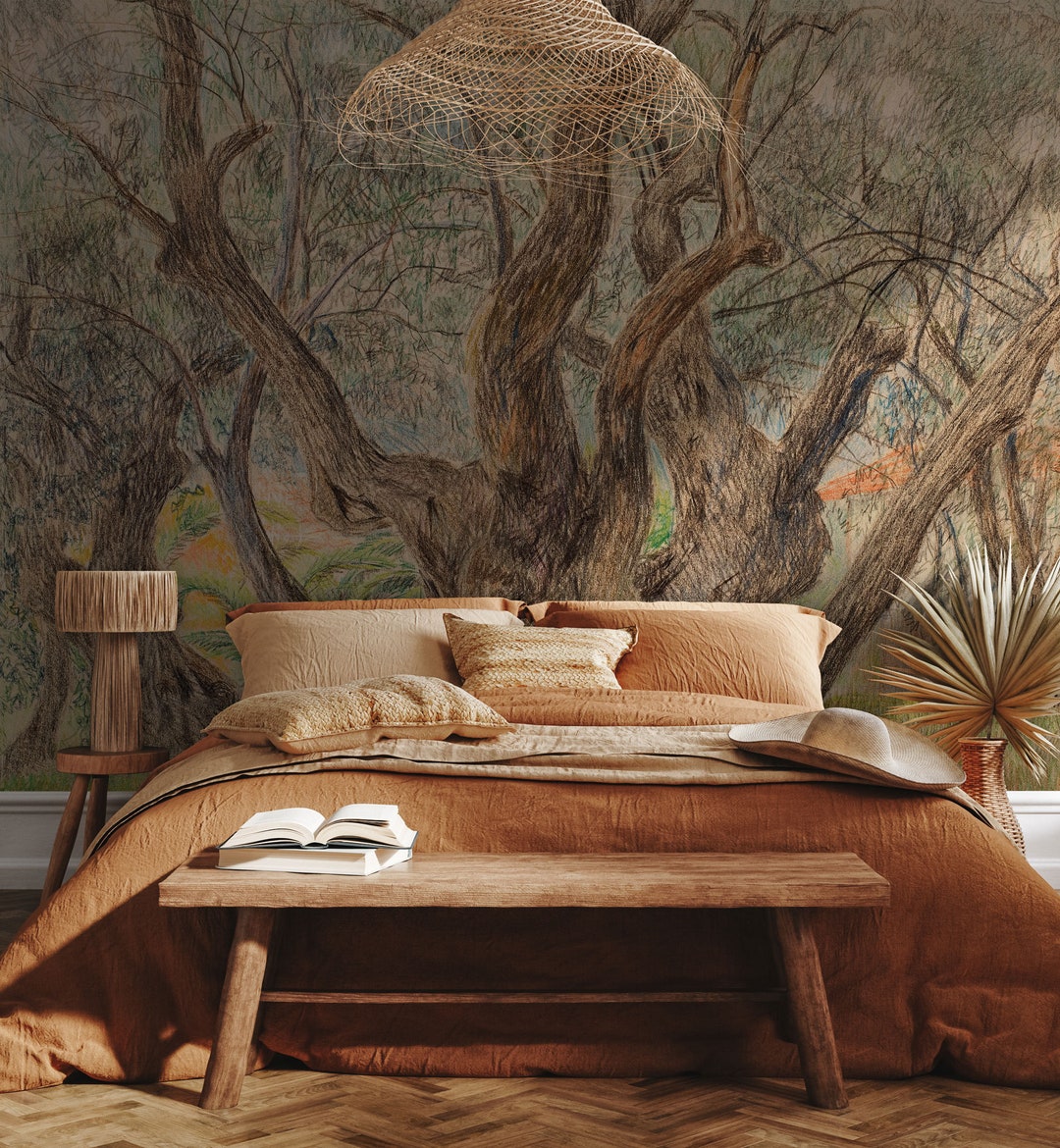 Painted Trees Wallpaper | Peel and Stick (self Adhesive) or Non ...