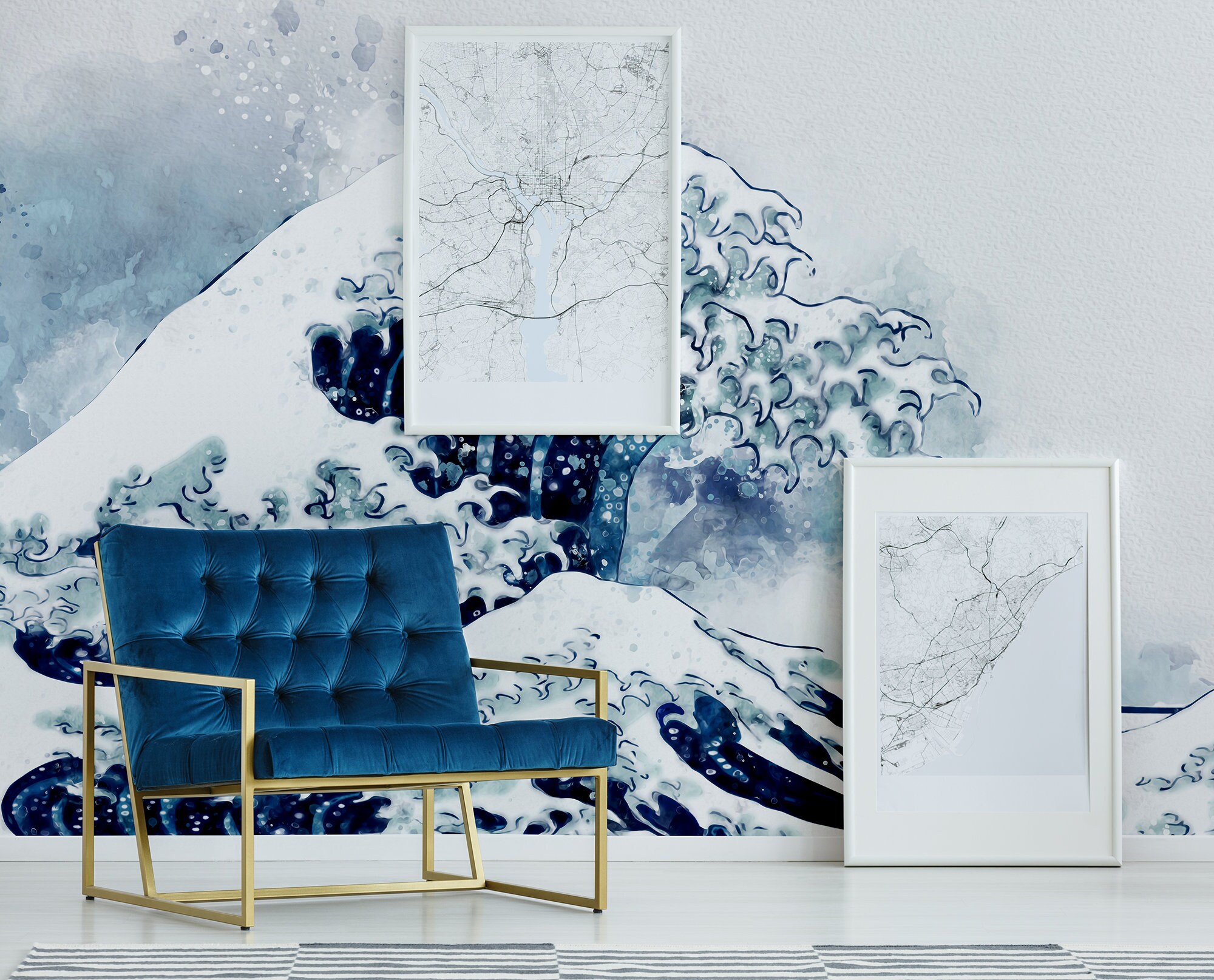 Blue Ocean Wave Wallpaper Self Adhesive Peel and Stick Wall | Etsy