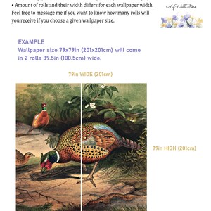 Vintage Bird Wallpaper | Peel and Stick (self Adhesive) or Non Adhesive ...