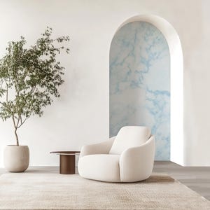 Blue Marble Arch Sticker, Peel and Stick Wallpaper, Arch Wall Decal ...