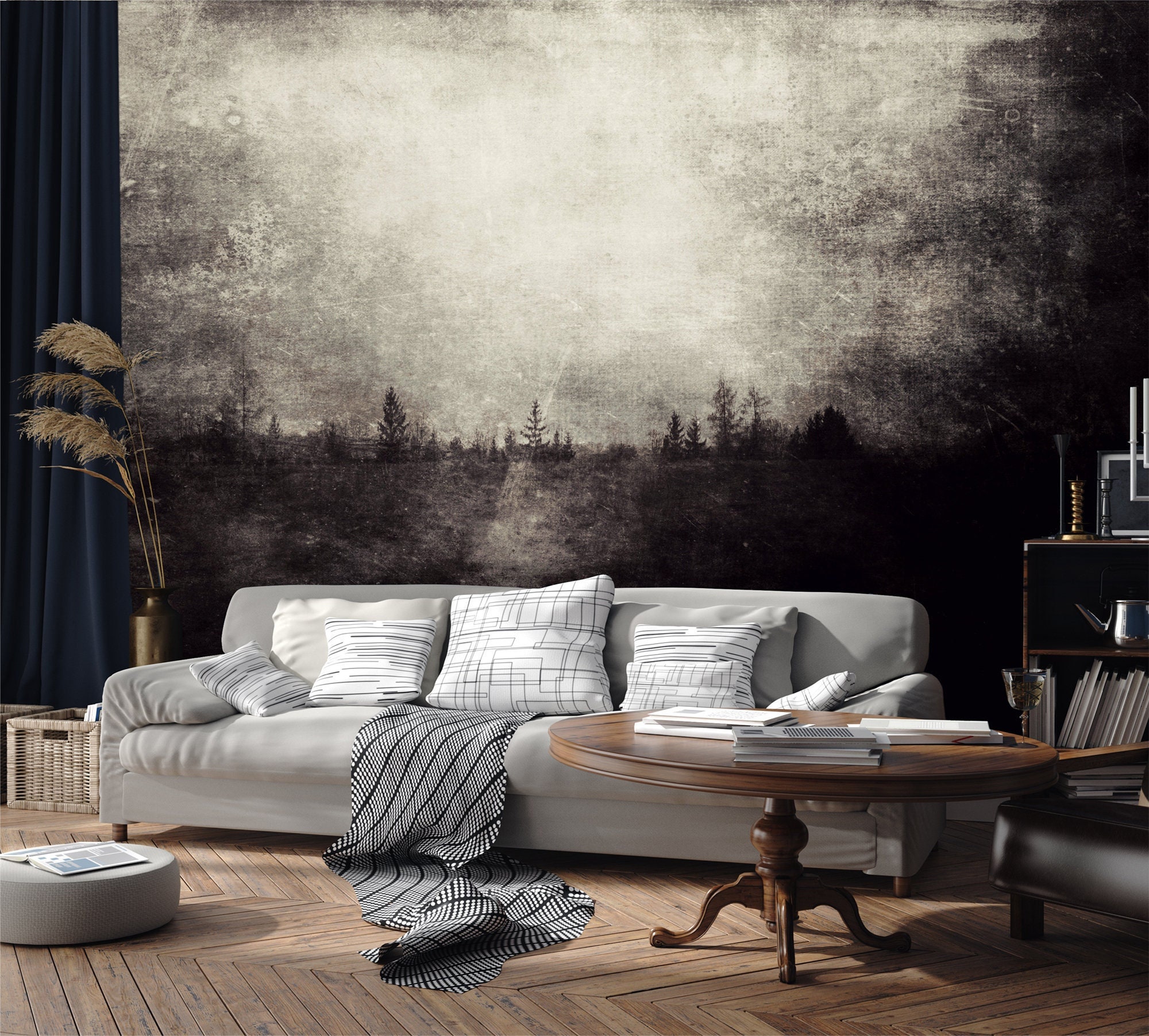 Beautiful Wallpaper With Vintage Landscape Self-adhesive - Etsy