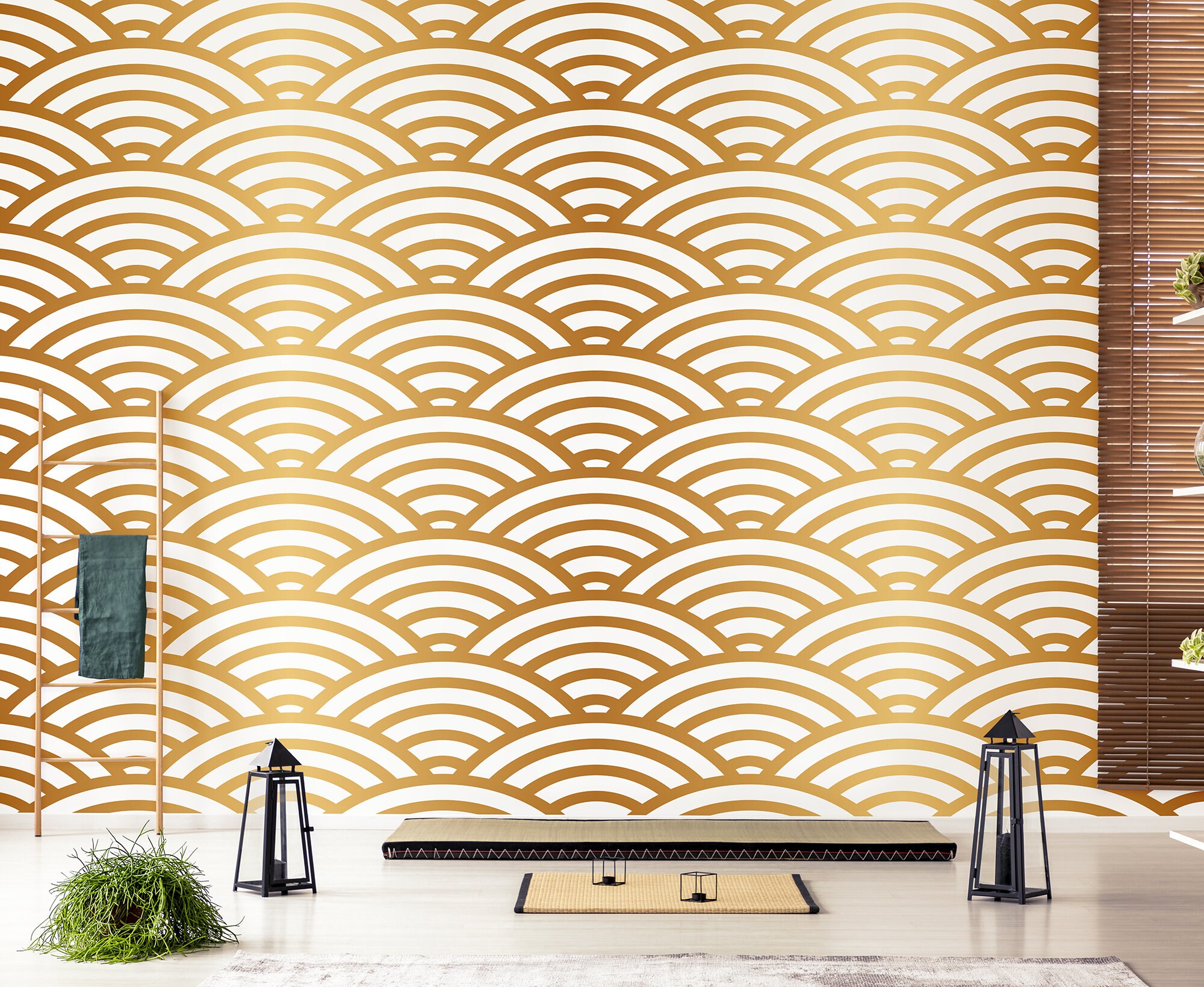Geometric Arc Wallpaper, Peel and Stick Wall Mural, Matte Print - Etsy