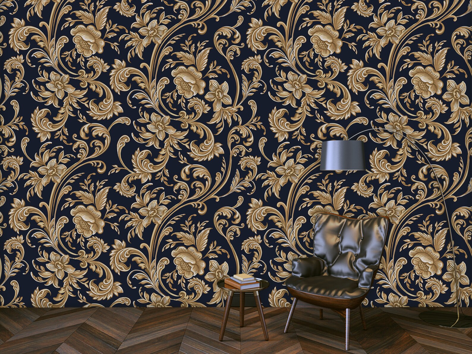 Vintage Wallpaper Roll Gold Pattern Wallpaper Home Decor - Etsy