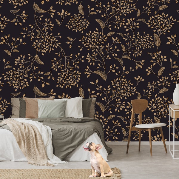 Black Peel and Stick Wallpaper - Etsy