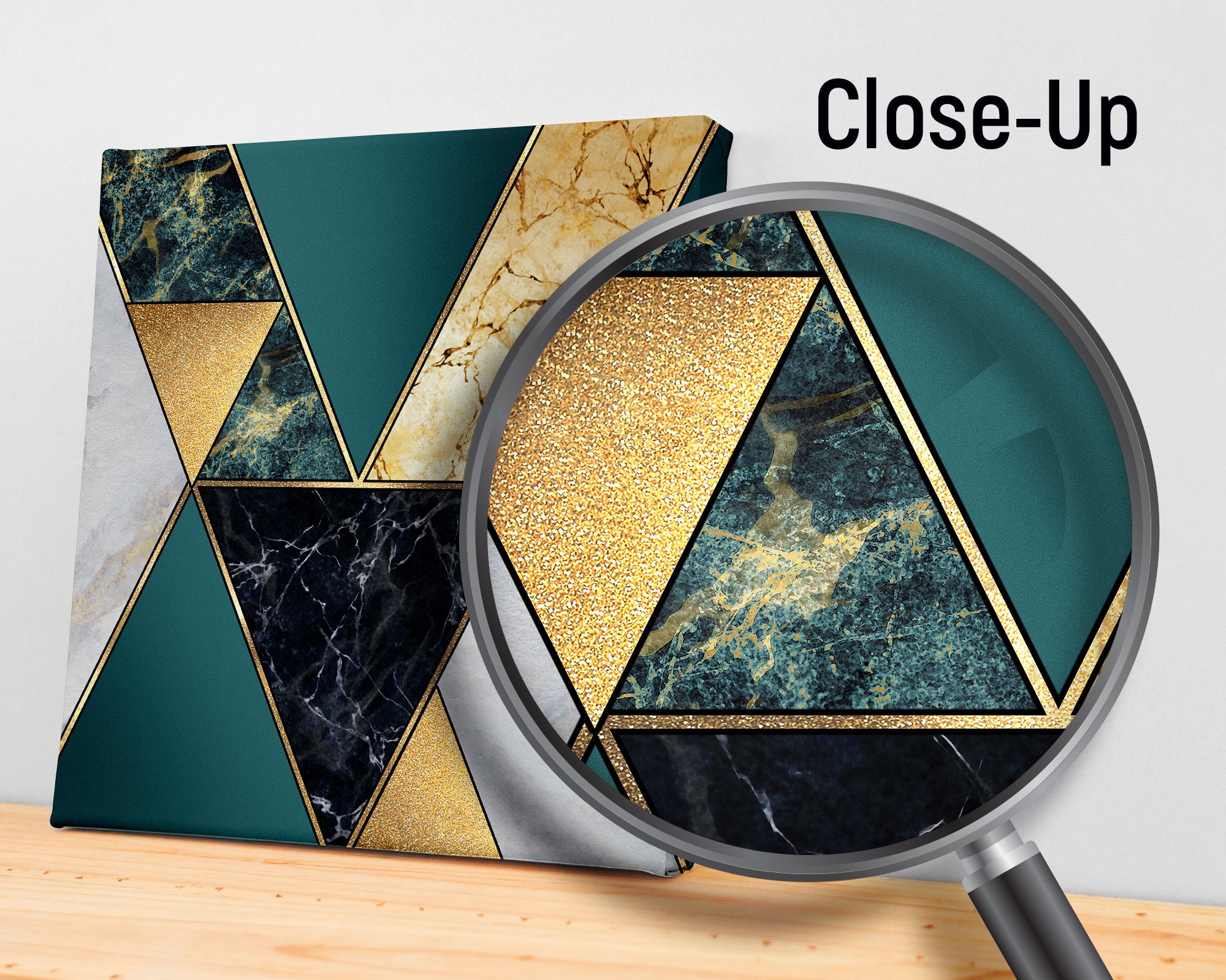 Geometric Pattern With Triangles and Parallelograms Canvas - Etsy