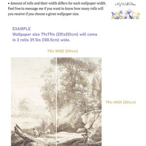 Beige Landscape Wallpaper, Forest Wall Mural | Peel and Stick (self ...