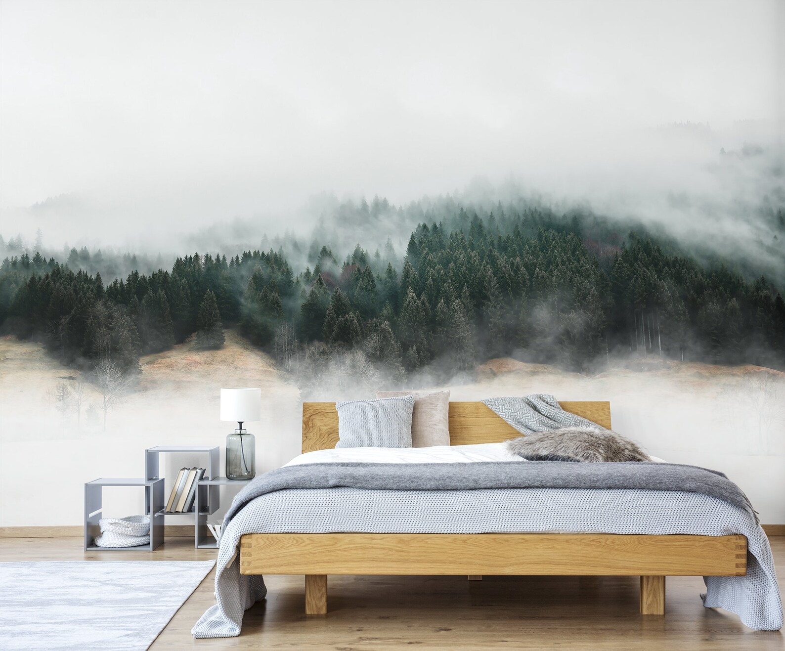 Trees in the Mist Misty Forest Self Adhesive Peel and Stick - Etsy