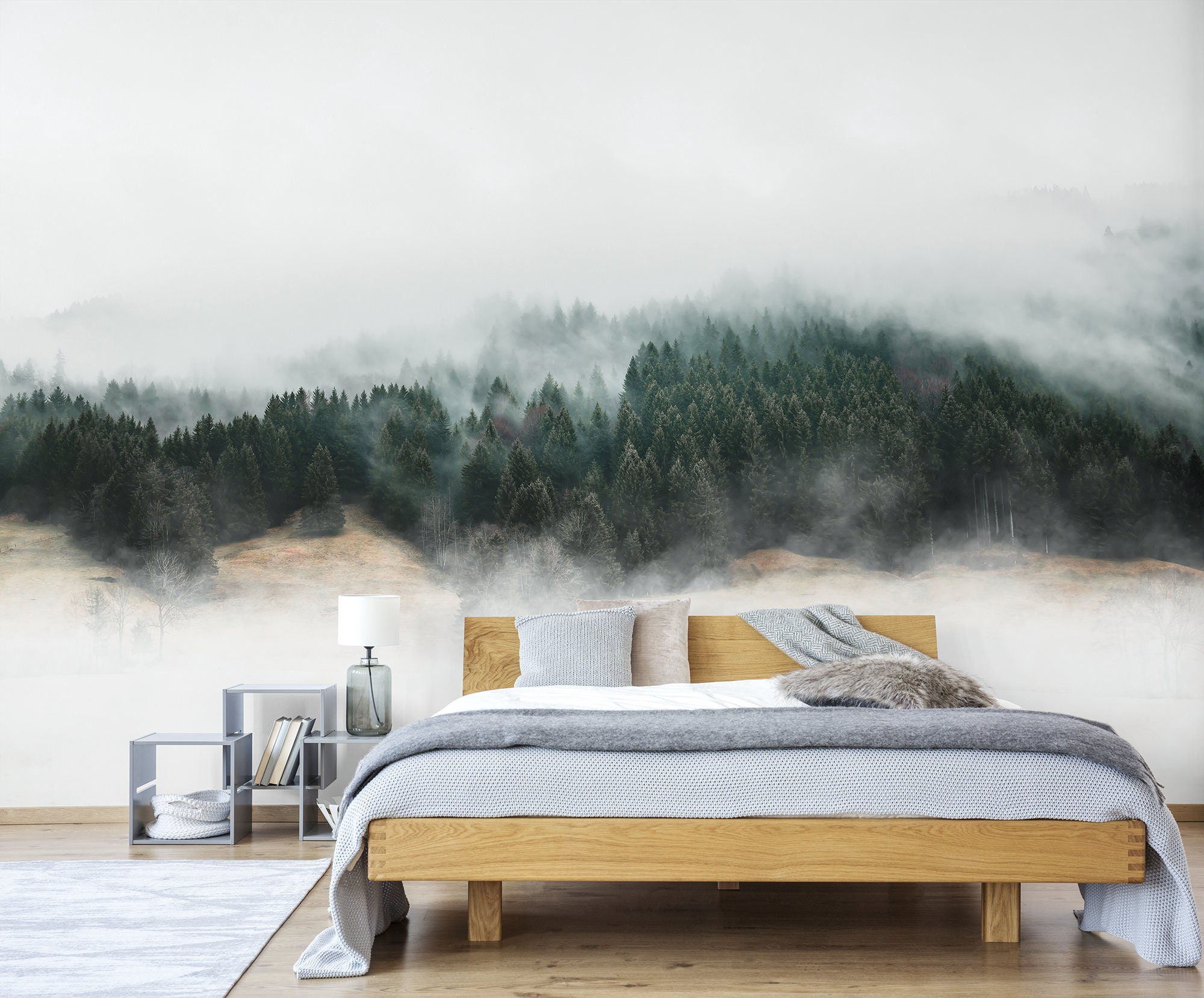 Trees in the Mist Misty Forest Self Adhesive Peel and Stick - Etsy