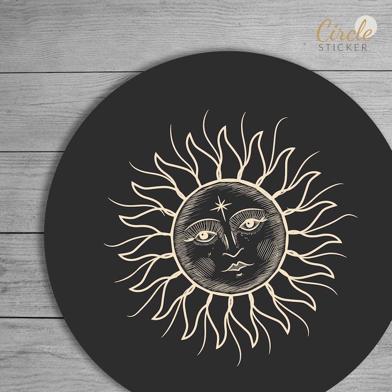 Sun Astro Sticker, Astrologic Wall Decal, Wall Decor, Room Wall Decor ...