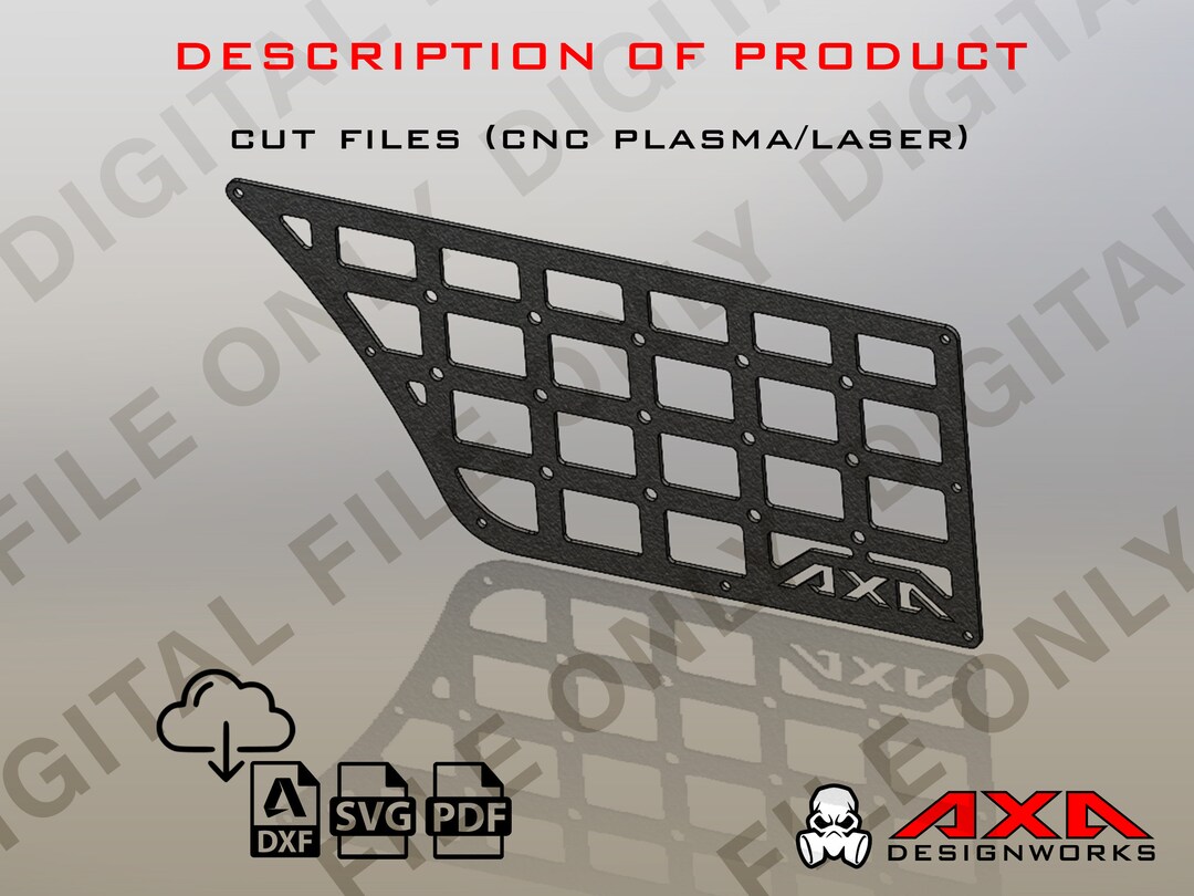 DIGITAL File Rear Cubby Molle Panel DXF Files for CNC Plasma, Laser ...