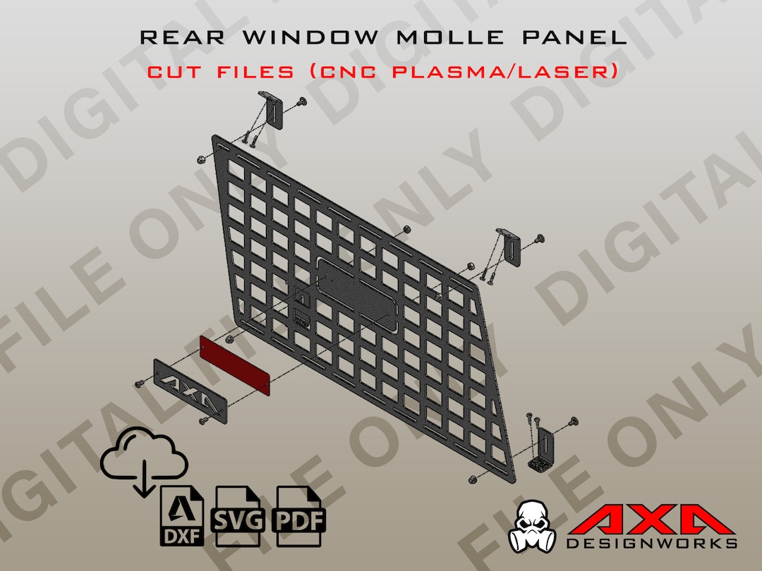 DIGITAL FILE - Rear Window Molle Panel Dxf Files for CNC Plasma, Laser ...