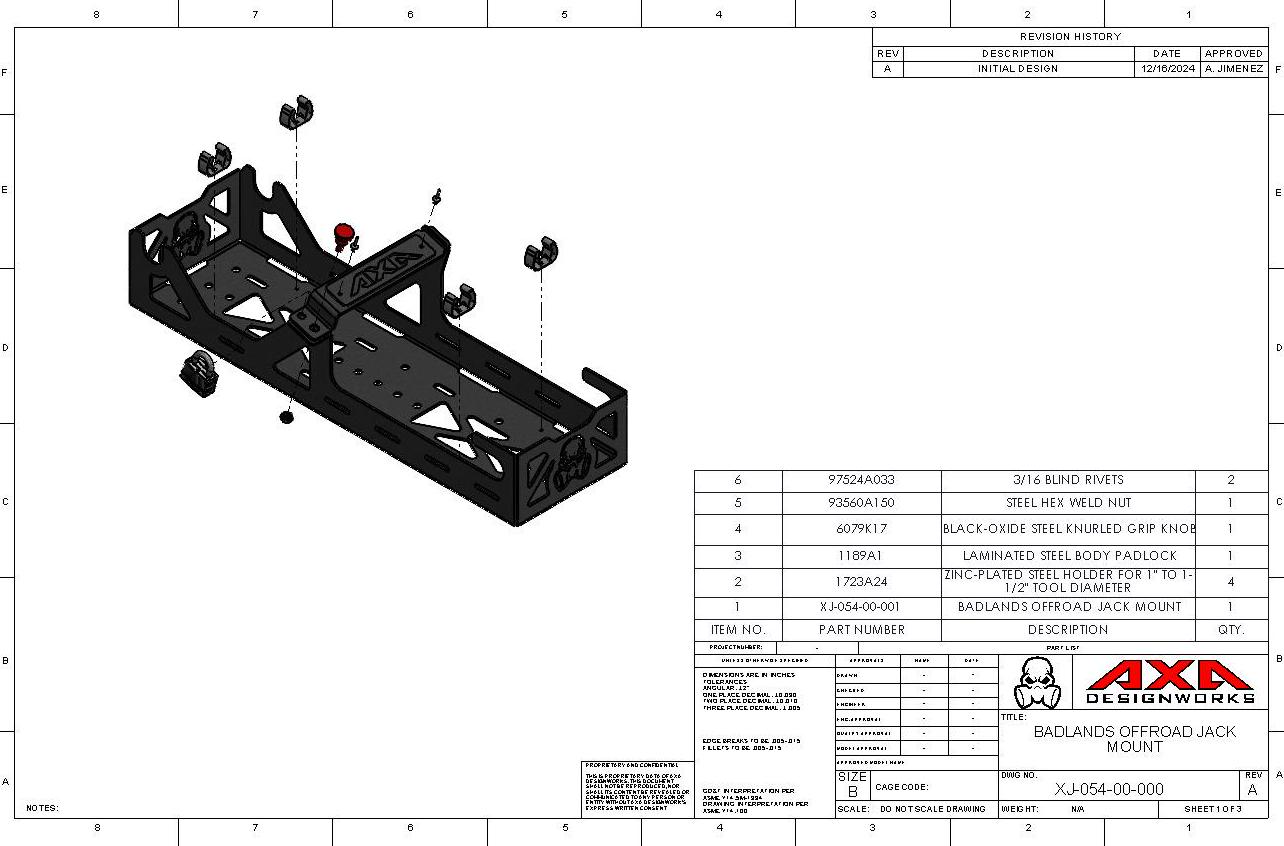 DIGITAL FILE - 3ton Badlands Offroad Jack Mount (dxf Files for CNC ...