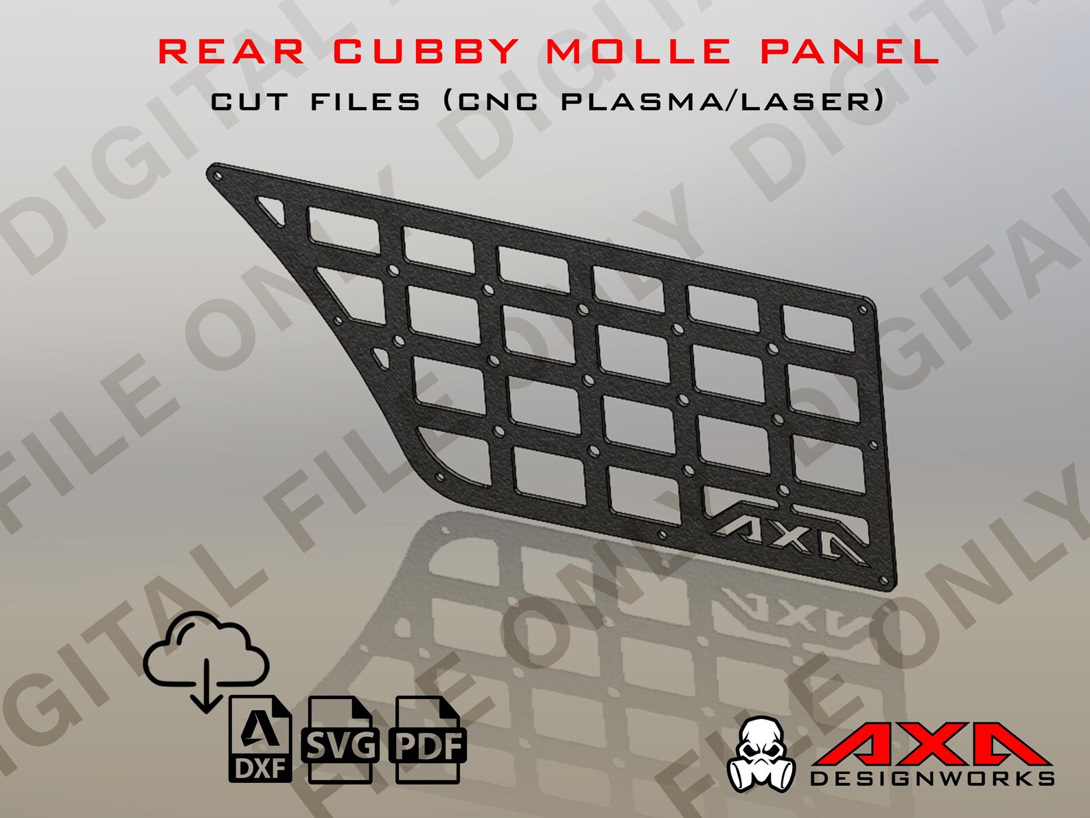 DIGITAL File- Rear Cubby Molle Panel DXF Files for CNC Plasma, Laser ...
