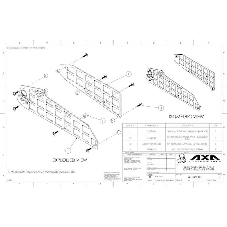 DIGITAL FILE - Center Console Molle Panel - Digital File, DXF, Laser ...