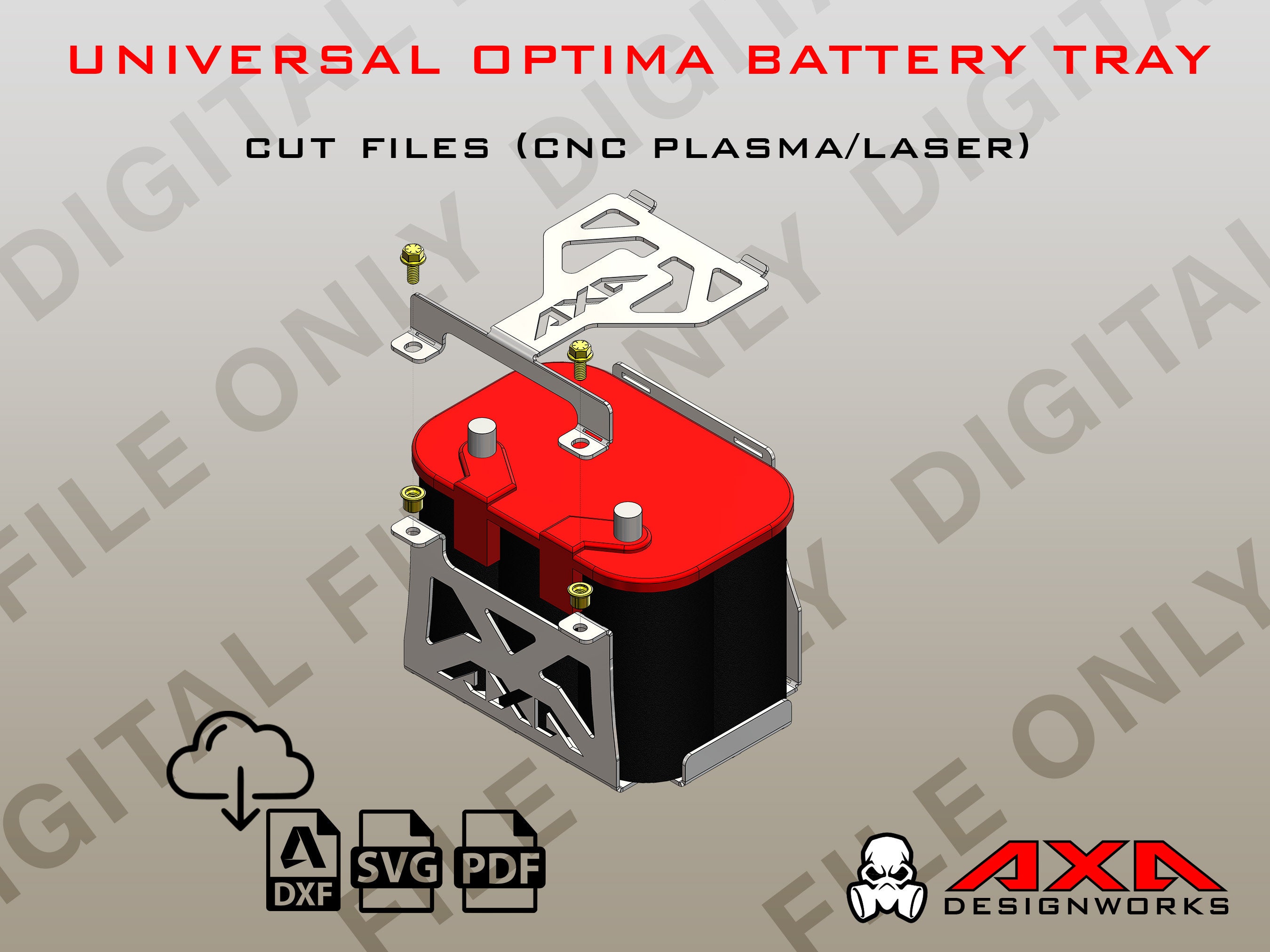 DIGITAL FILE - Universal Optima Battery Tray (dxf Files for CNC Plasma ...