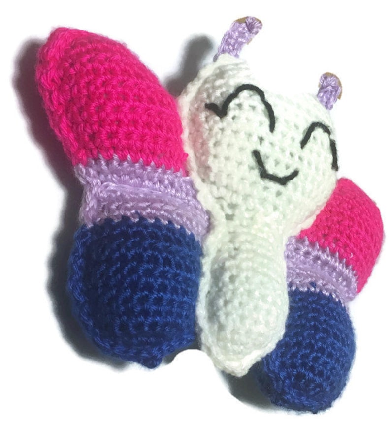 Bi Pride Flag Butterfly Amigurumi - Etsy