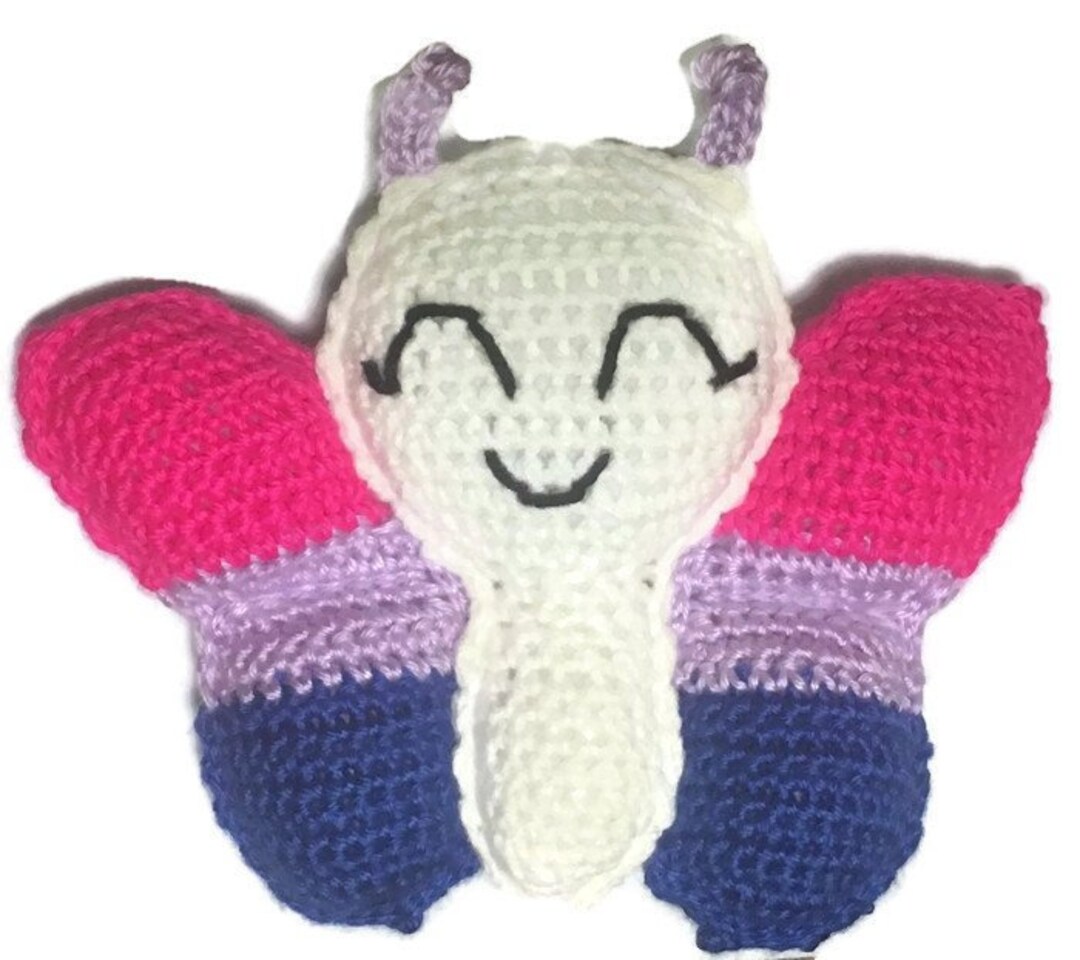 Bi Pride Flag Butterfly Amigurumi - Etsy