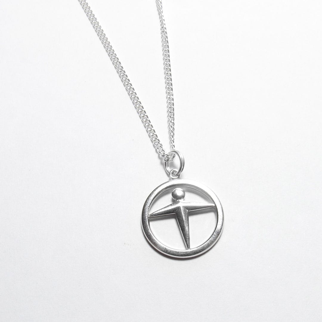TIFFANY & CO Sterling Silver Manpower Unity Symbol Pendant With Chain ...